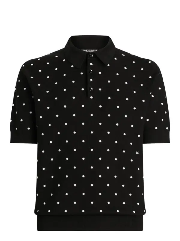Dolce & Gabbana Lapel Short Sleeve Polo Shirt - Black