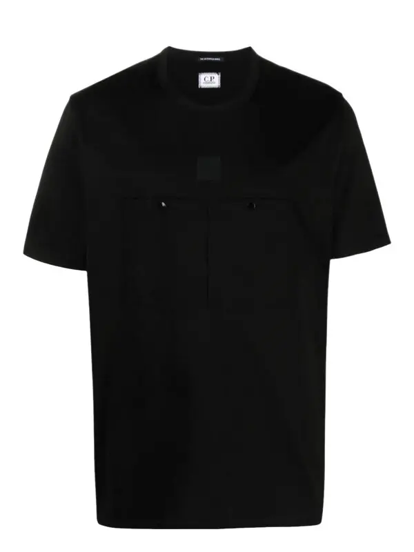 C.P. COMPANY Logo-appliqué Crewneck T-shirt - Black