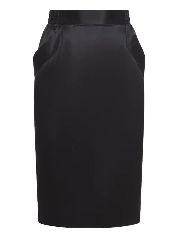 Saint Laurent High Waist Pencil Skirt - Black