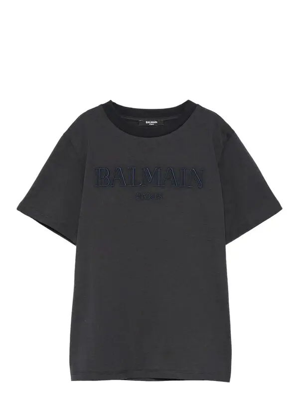 Balmain Paris Embroidered Logo T-shirt - Black