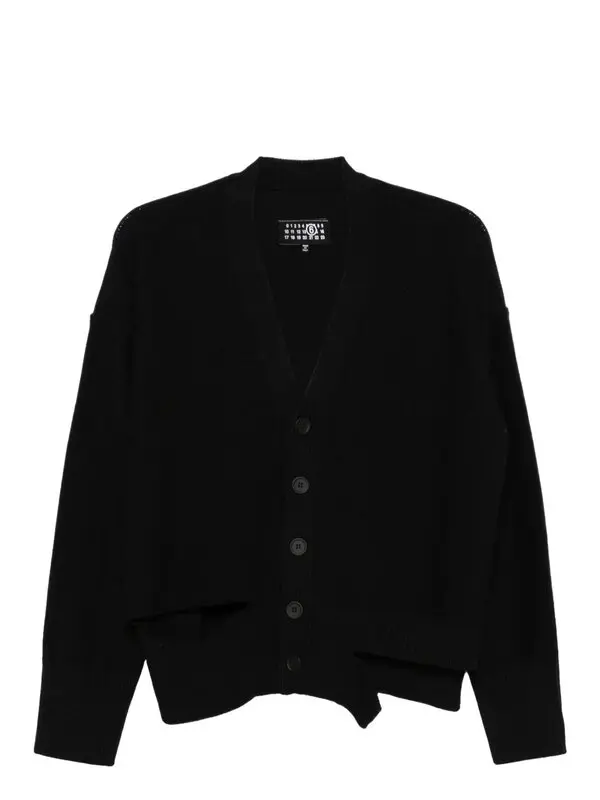 MAISON MARGIELA V-neck Cut-out Detailed Cardigan - Black