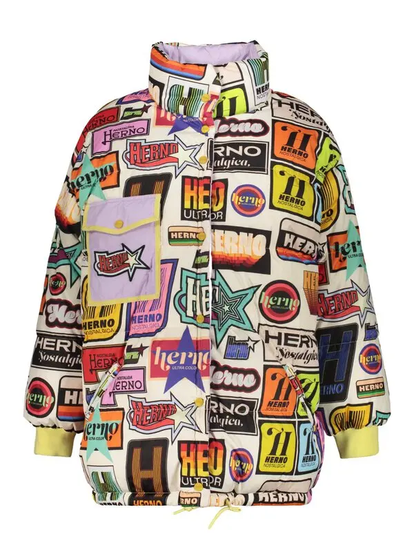 Herno Reversible Logo-print Puffer Coat - Multicolor
