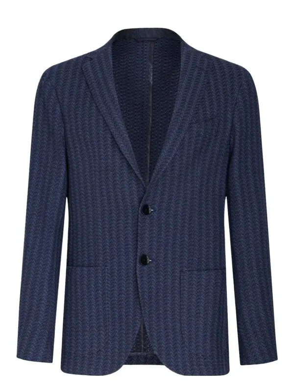 Etro Single Breasted Striped Blazer - Blue