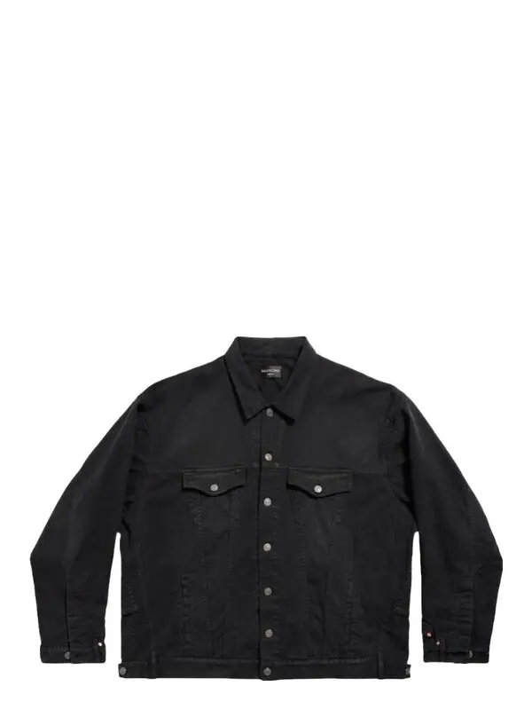 Balenciaga Deconstructed Straight Hem Denim Jacket - Black