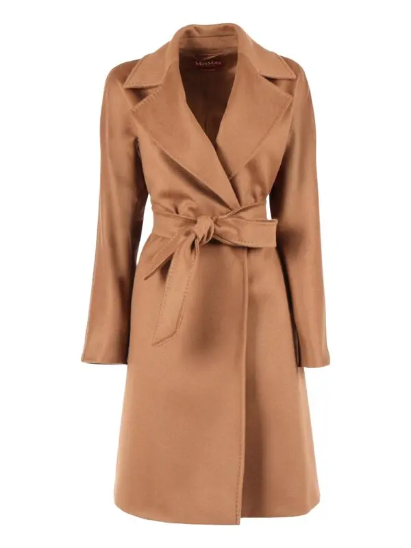 Max Mara Wool Single-breasted Belted Coat - Pink