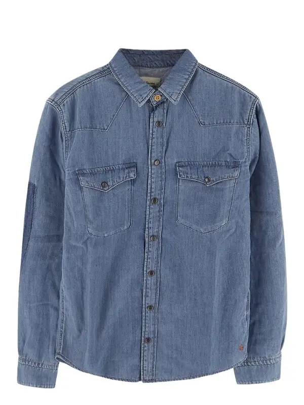 BELLEROSE Long-sleeved Shirt With Pockets And Logo Detail - Blue