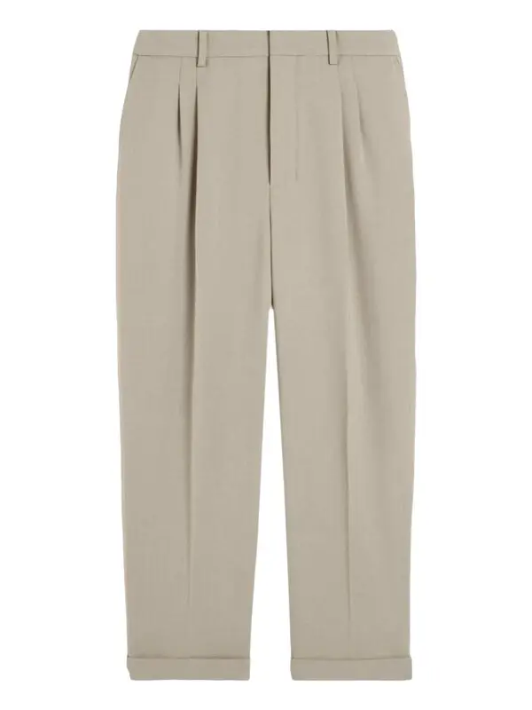 Ami Pleat Detailed Tapered Trousers - Nude