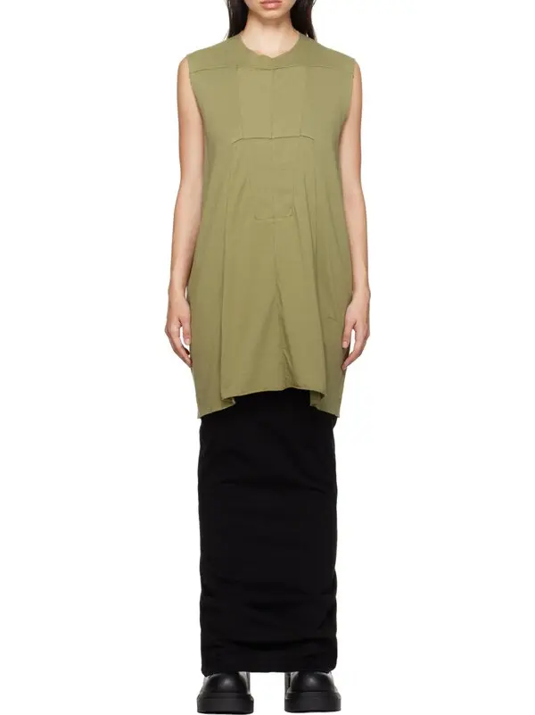 Rick Owens Sleeveless Spliced Vest - Khaki