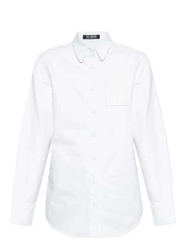 Raf Simons Logo Patch Long Sleeve Shirt - White