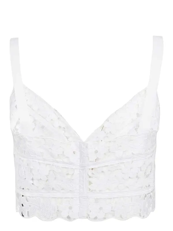 Dolce & Gabbana Lace Cropped Top - White