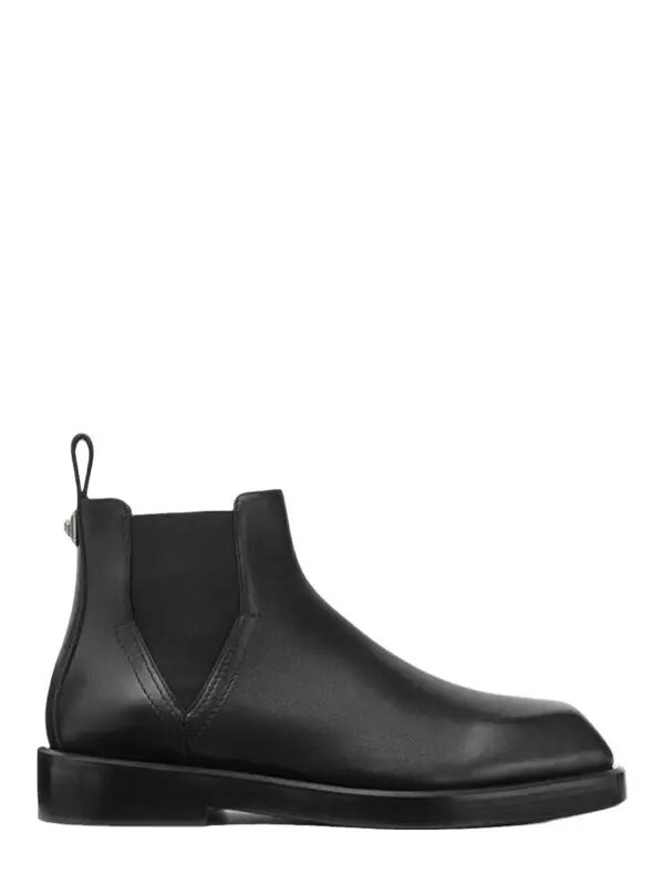Versace Elasticated Side-panel Square Toe Boots - Black