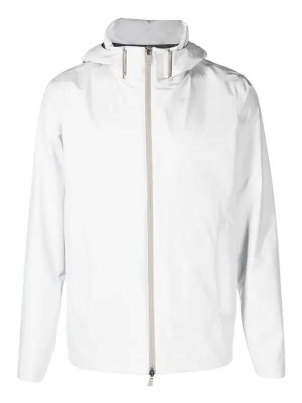 Herno Lightweight Zip-up Hooded Jacket - White