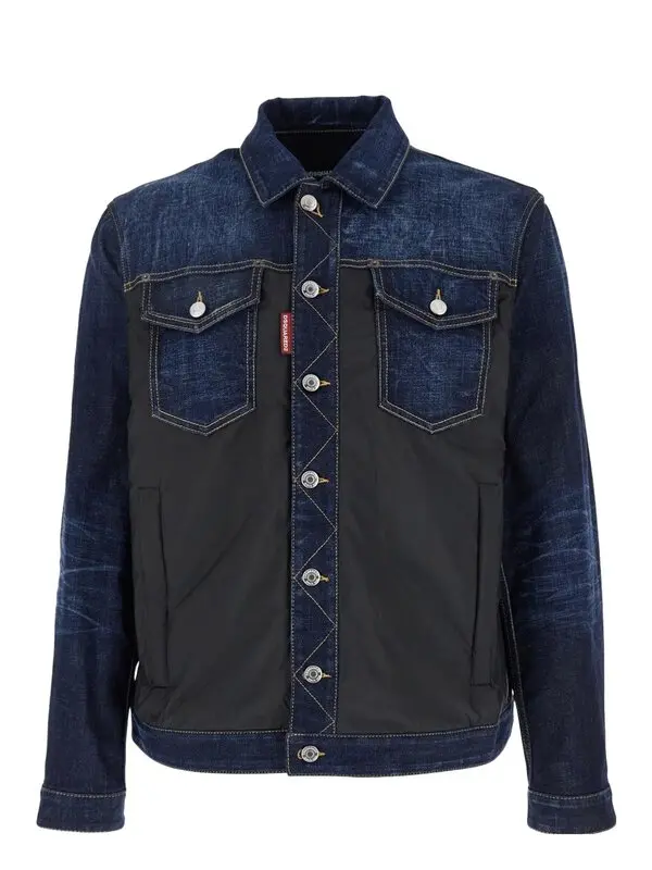 Dsquared2 Two-toned Button-up Denim Jacket - Black