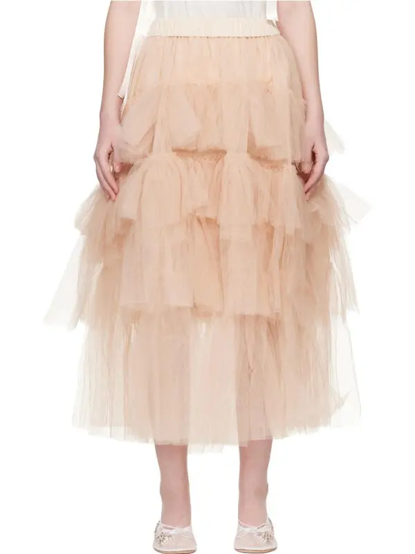 Simone Rocha Tiered Tulle Ballet Skirt - Nude