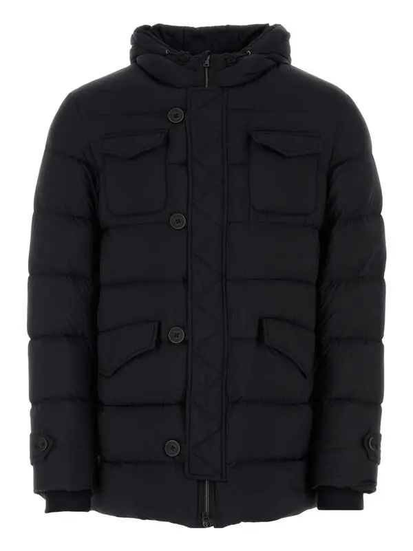 Herno Long-sleeved Hooded Jacket - Black