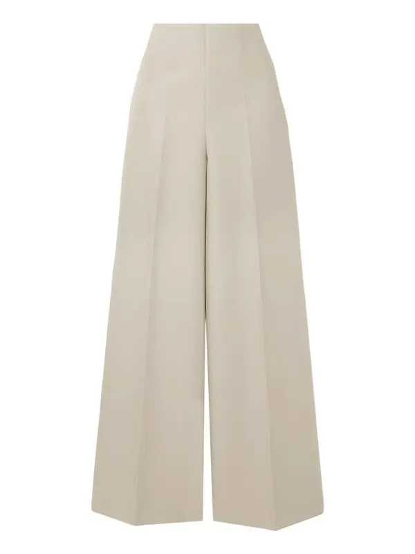RÓHE Twill Wide-leg Casual Pants - Sand-colored