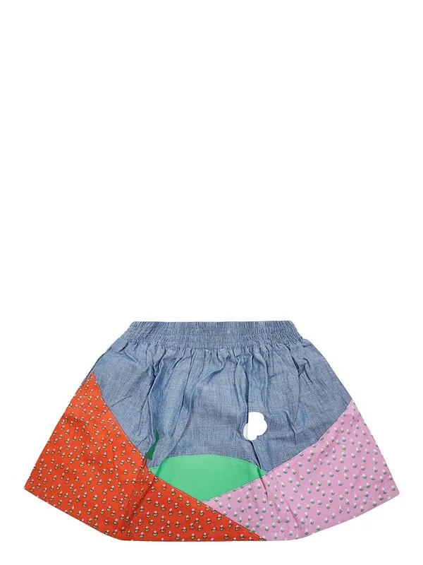 Stella McCartney Patchwork Skirt With Applique Detail - Blue