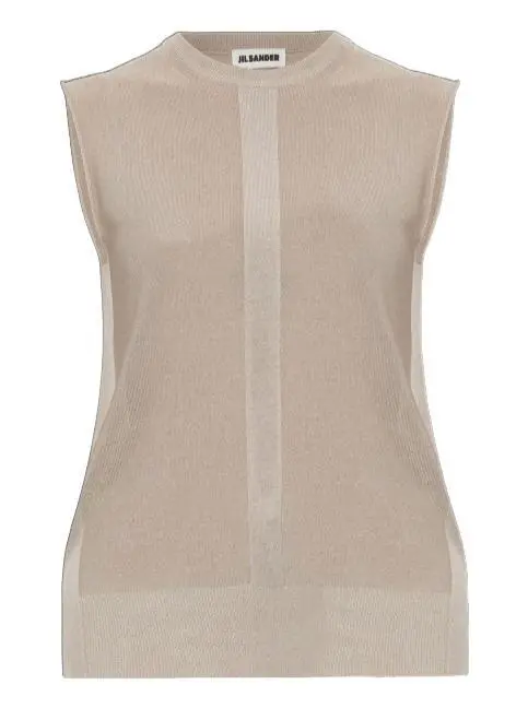 JIL SANDER Sleeveless Crew-neck Vest - Grey