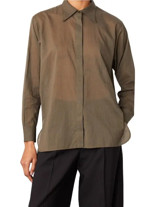 Officine Générale Translucent Shirt - Brown