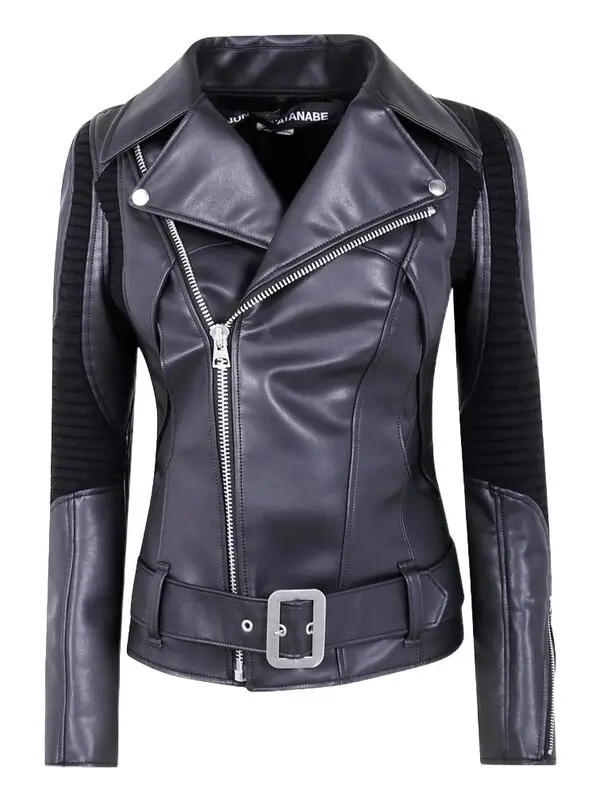 Junya Watanabe Zippered Long-sleeve Leather Jacket - Black