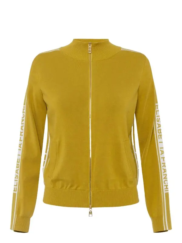 Elisabetta Franchi Zip-up High Neck Cardigan - Brown