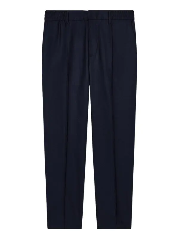 Emporio Armani Pressed Crease Straight Leg Trousers - Navy Blue