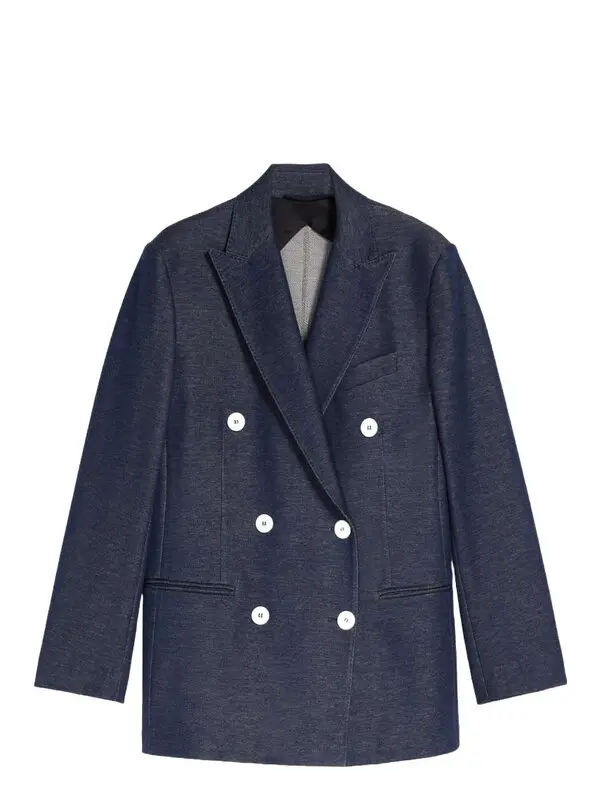 Max Mara Double-breasted Slim Fit Blazer - Blue