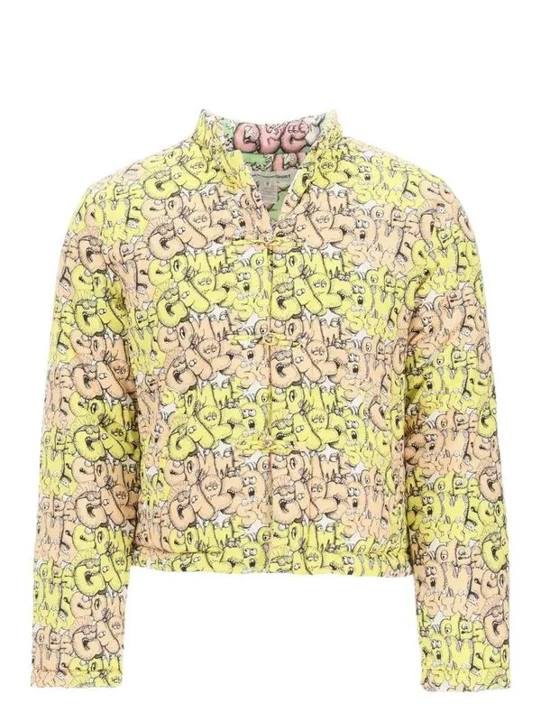 Comme Des Garçons Logo-print Padded Jacket - Nude