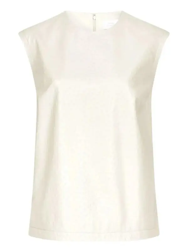 Loulou De Saison Ostrich-effect Zip Top - Ivory