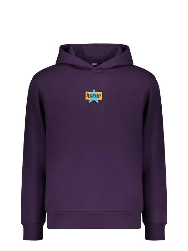 Herno Logo Patch Hoodies - Black
