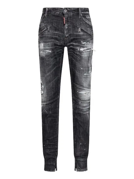 Dsquared2 Distressed Straight Leg Jeans - Black