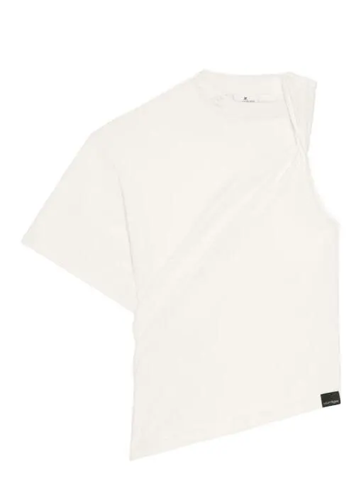 COURREGES Asymmetrical Short-sleeve T-shirt - White