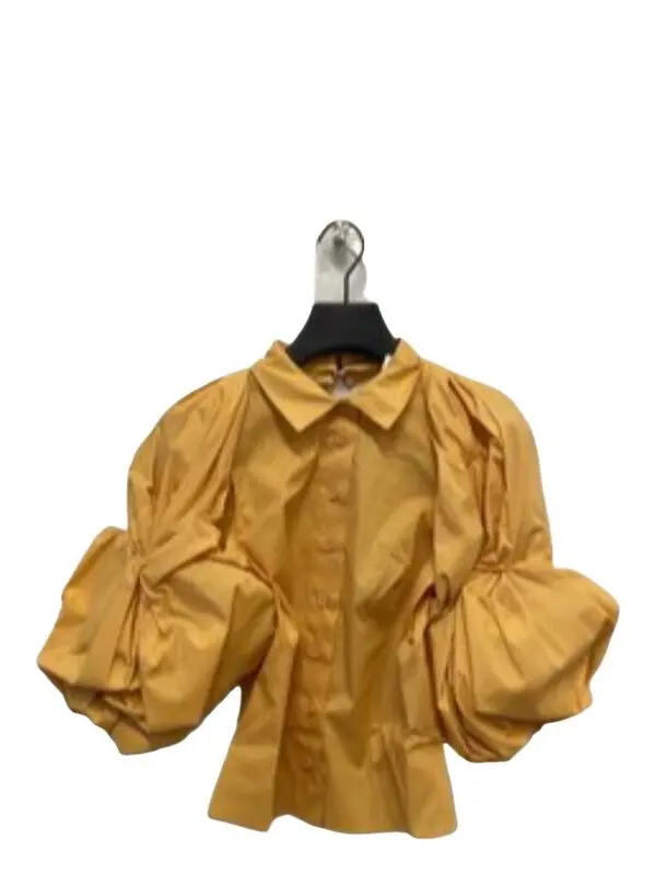 Jacquemus La Chemise Maraca Shirt With Bubble Sleeves - Brown