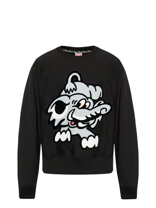 Kenzo Graphic Print Crewneck Sweatshirt - Black