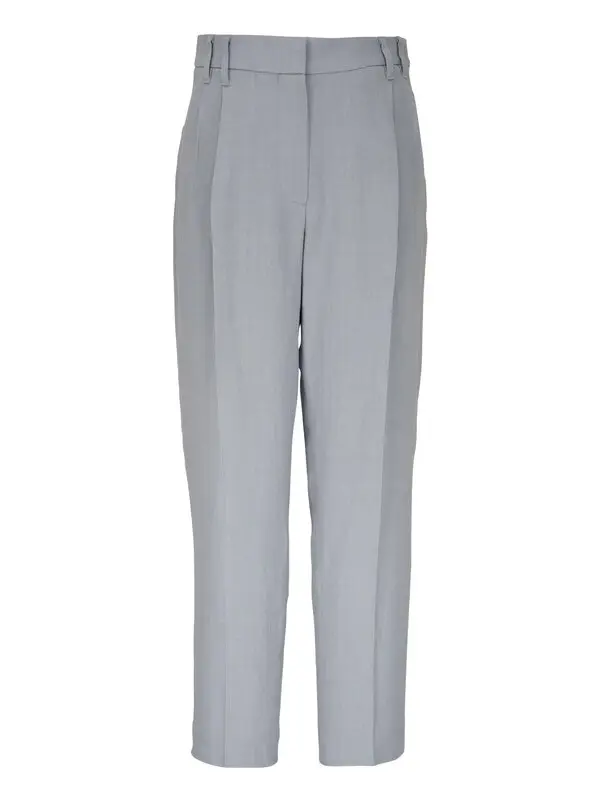 Brunello Cucinelli Pleated Tapered Leg Pants - Gray