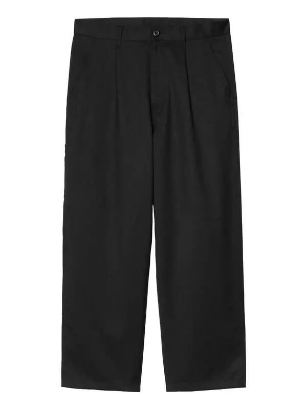 Carhartt Work In Progress Seaton Pleated Tapered Trousers - Black