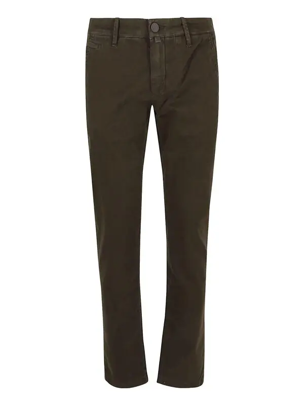 JACOB COHЁN Straight Leg Chinos - Olive