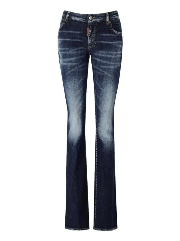 Dsquared2 High-waisted Flared Button Jeans - Black