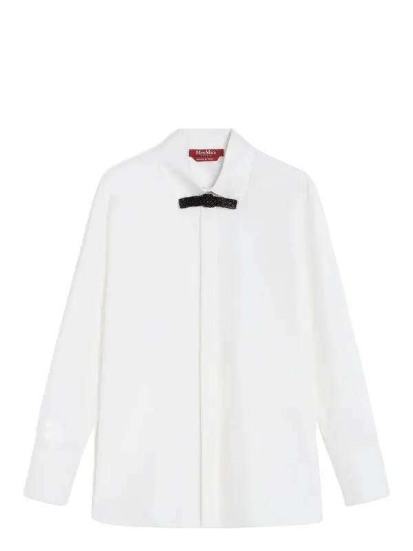 Max Mara Embellished Bow Detail Shirt - White