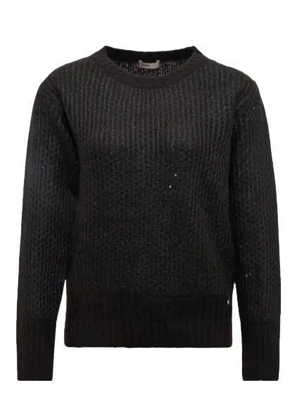 Herno Sequin-embellished Cropped Sweater - Black
