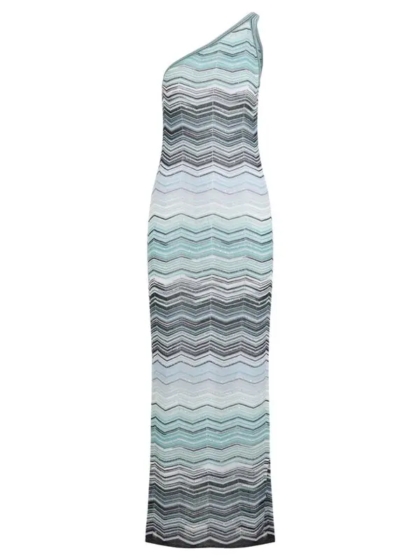 Missoni Chevron One-shoulder Maxi Dress - Gray