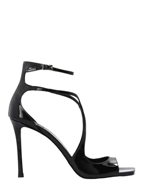 JIMMY CHOO Azia Patent Leather Ankle-strapped Sandals - Black