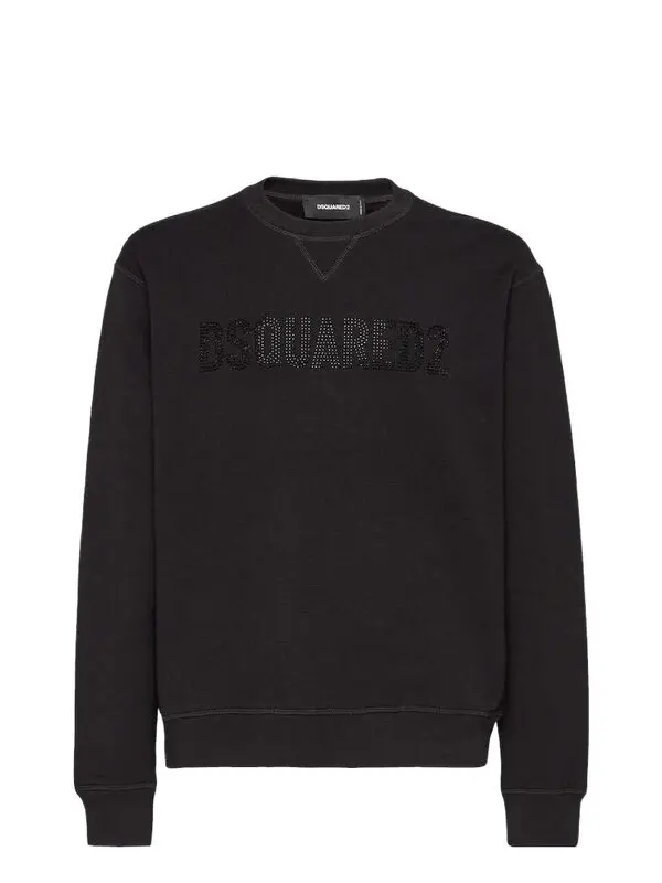 Dsquared2 Logo Embellished Crewneck Sweatshirt - Black