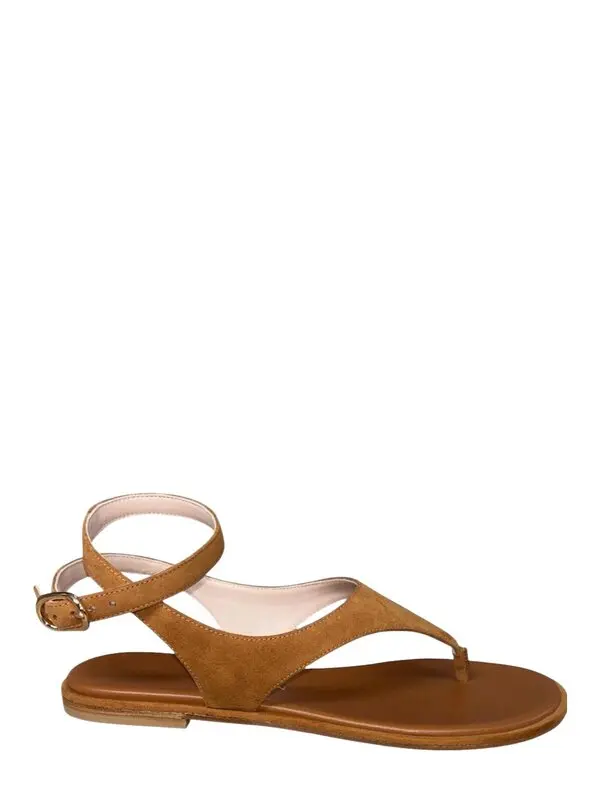 STUART WEITZMAN Buckle Flat Sandals - Brown