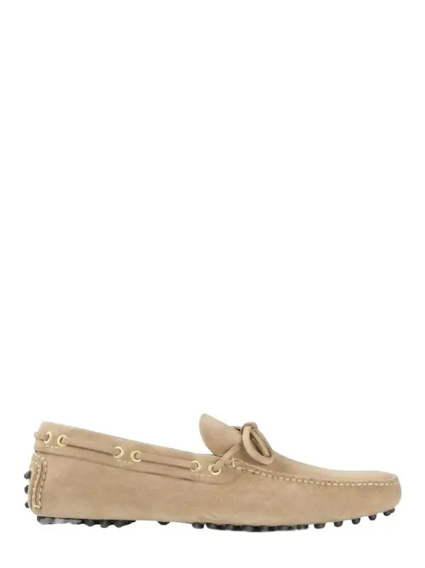 Car Shoe Suede Driving Loafers - Nude