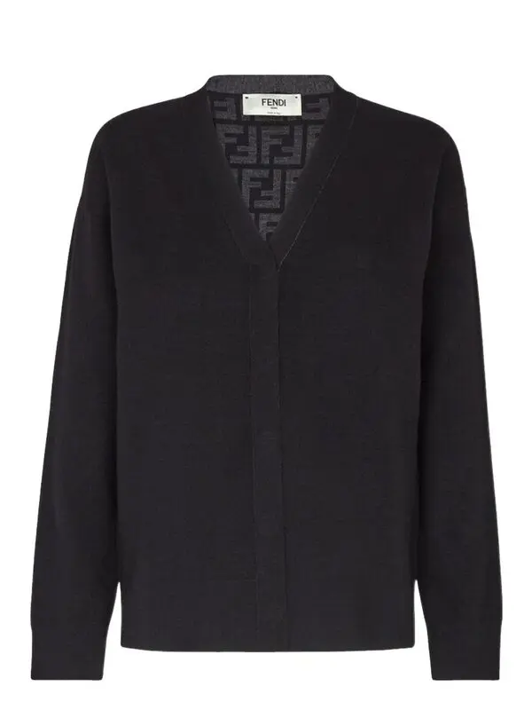 Fendi Wool Knit Cardigan - Black