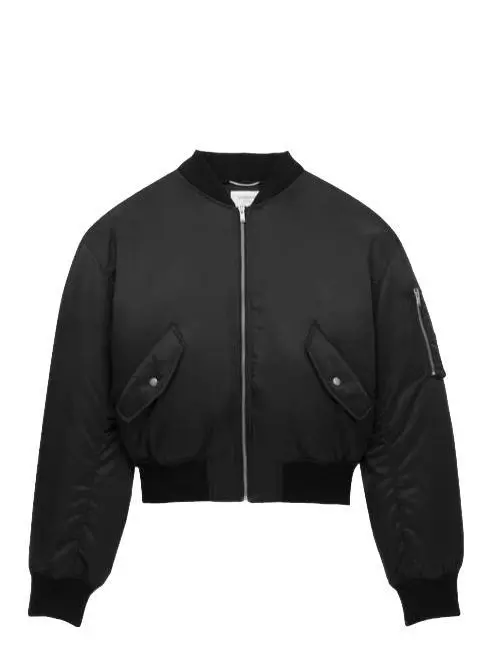 Saint Laurent Bomber Jacket In Water-repellent Nylon - Black