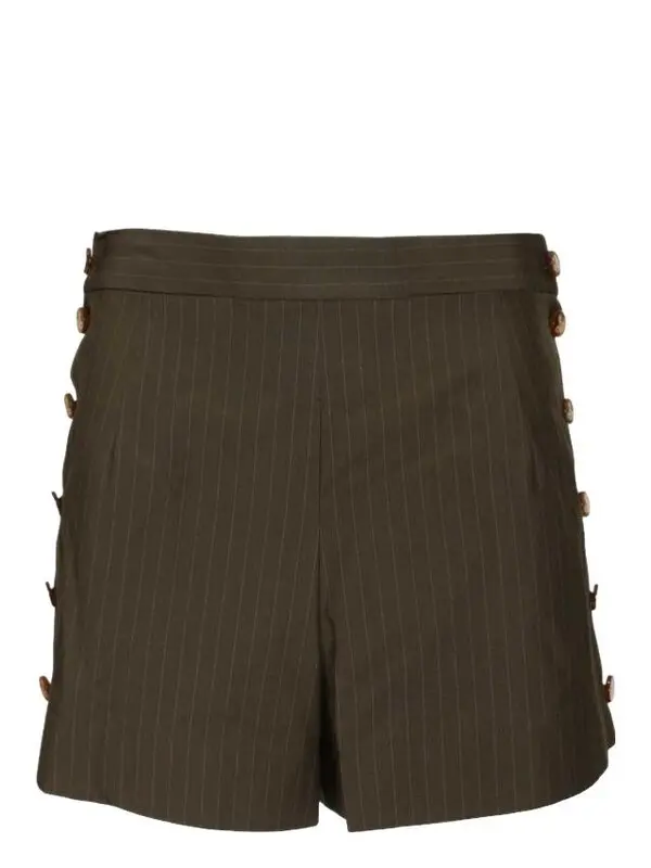 VIVIENNE WESTWOOD Pinstriped Button Detail Shorts - Khaki