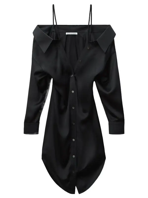 Alexander Wang Off-the-shoulder Shirt Dress - Black