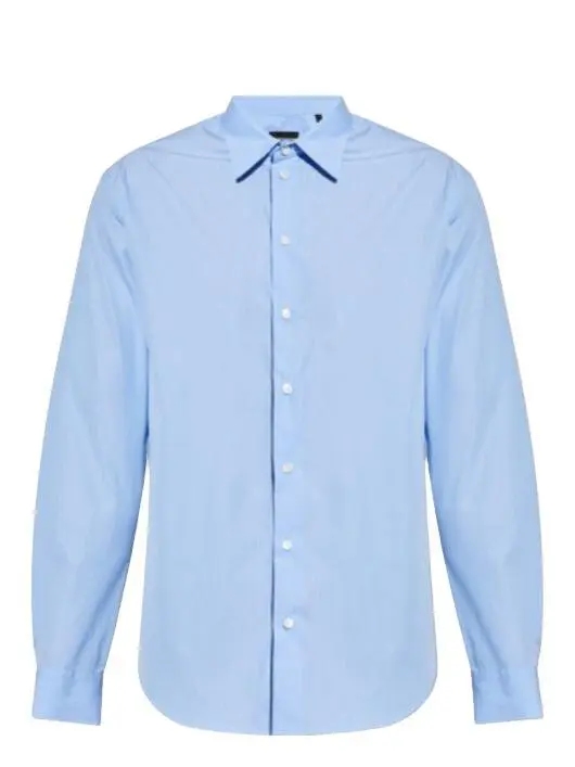 Emporio Armani Long-sleeved Button-up Shirt - Blue